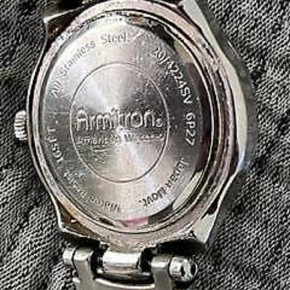 Armitron | Accessories | Armitron Mens Stainless Steel Chronograph Watch Black Face Deployment ...